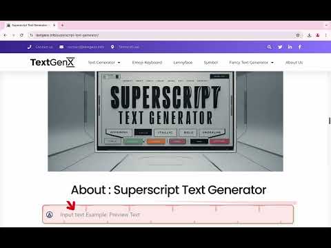 Superscript Text Generator @textgenx