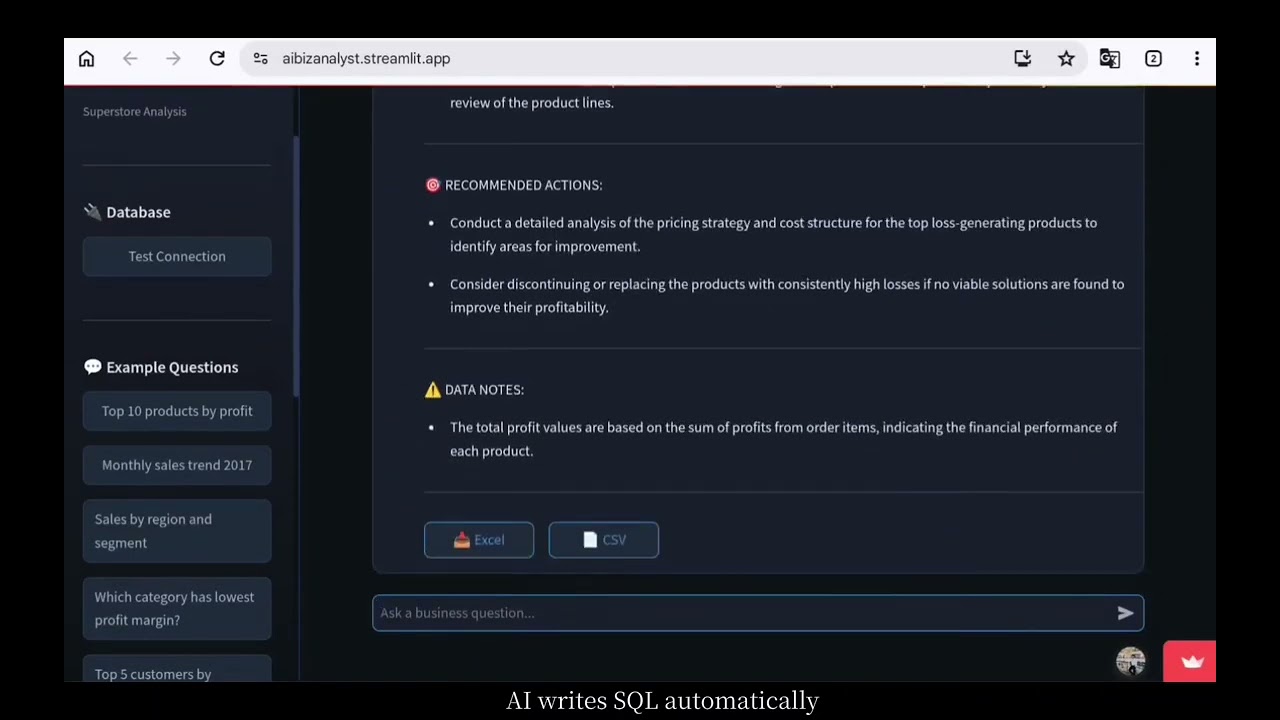 AI BI Dashboard Demo — Natural Language to SQL, Charts & Insights Powered by GPT-4o