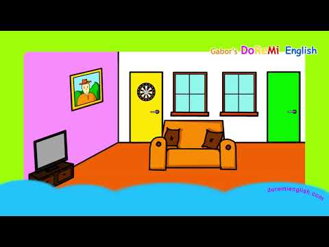 Room song | Vocabulary and grammar song | Gabor's DoReMi English songs | In this room