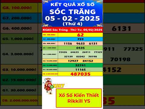 Xổ số Sóc Trăng ngày 5 tháng 2 | XSST - KQXSST - SXST | Xổ số kiến thiết Sóc Trăng hôm nay #shorts