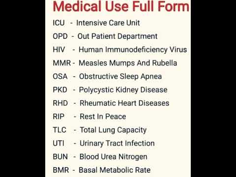 Full form of common medical abbreviations #medical #nursing #surgical_ot