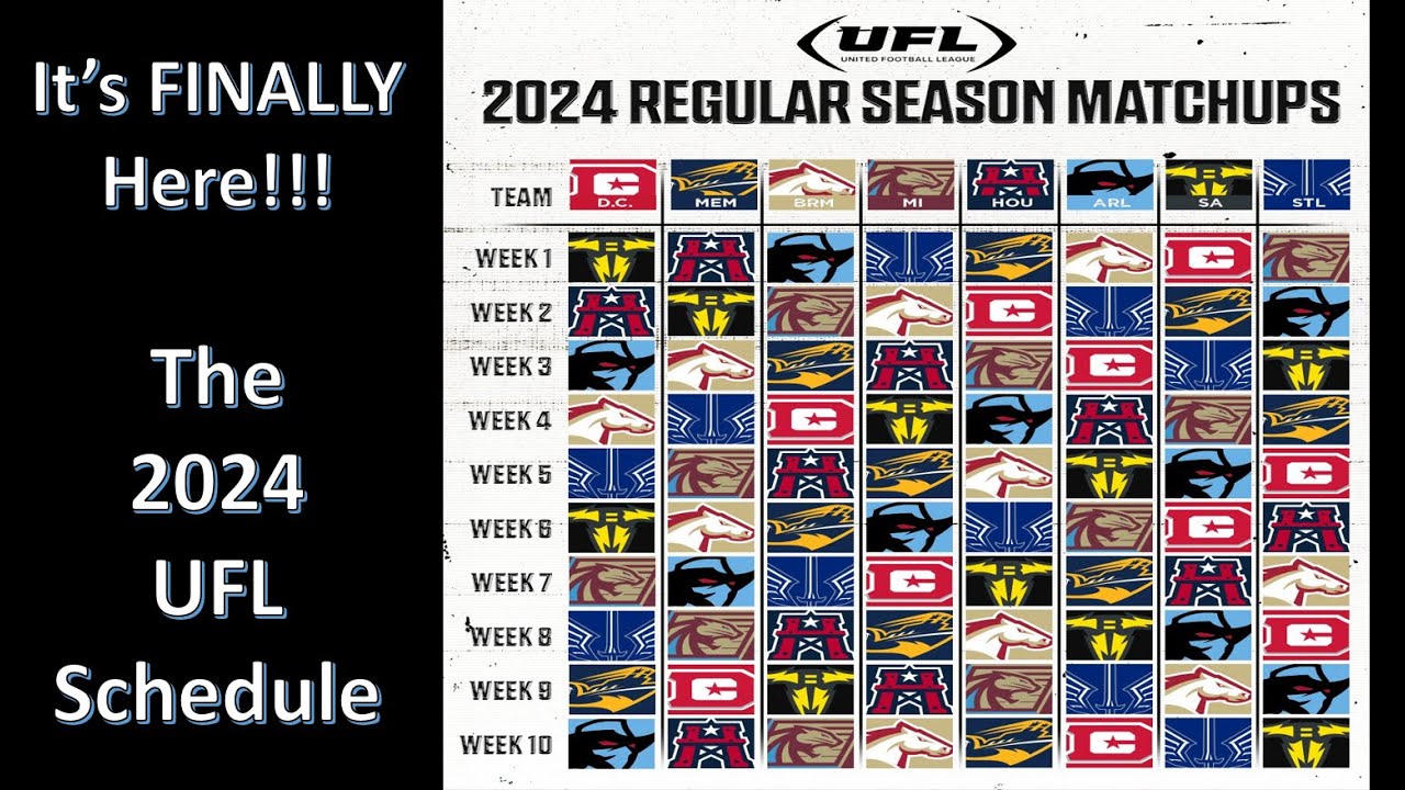 UFL 2024 Schedule Release. 1st Look.