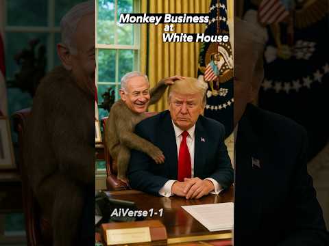 Monkey Found Something on Trump’s Head ! #funnyshorts
