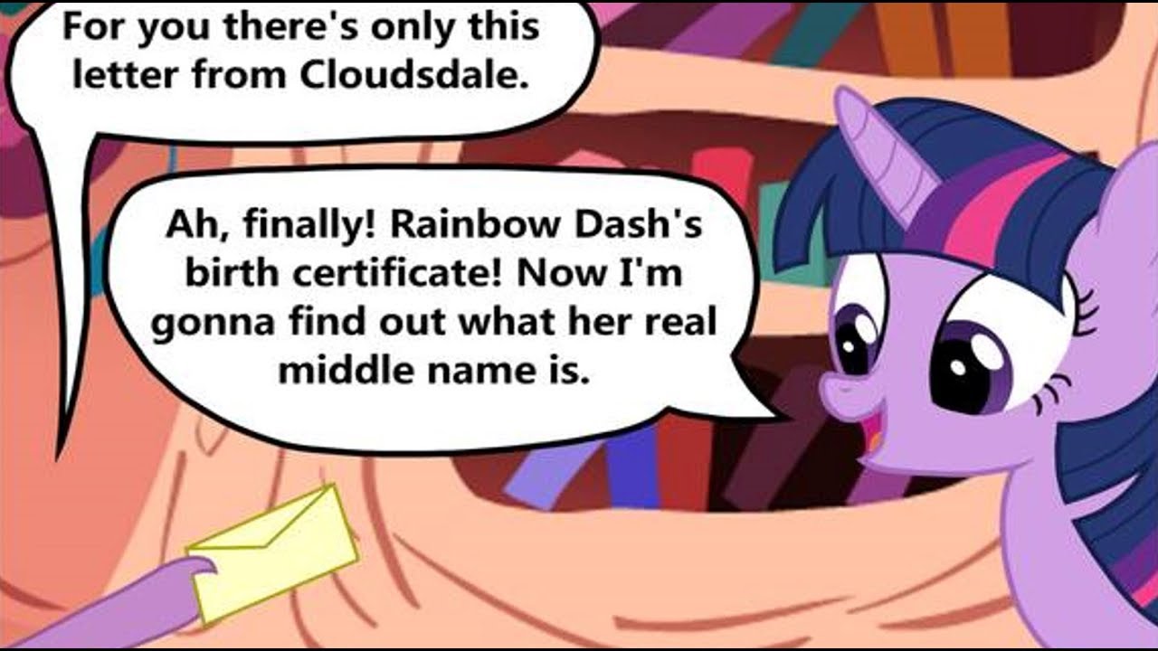 [MLP Comic Dub] Rainbow Dash's Middle Name (comedy)