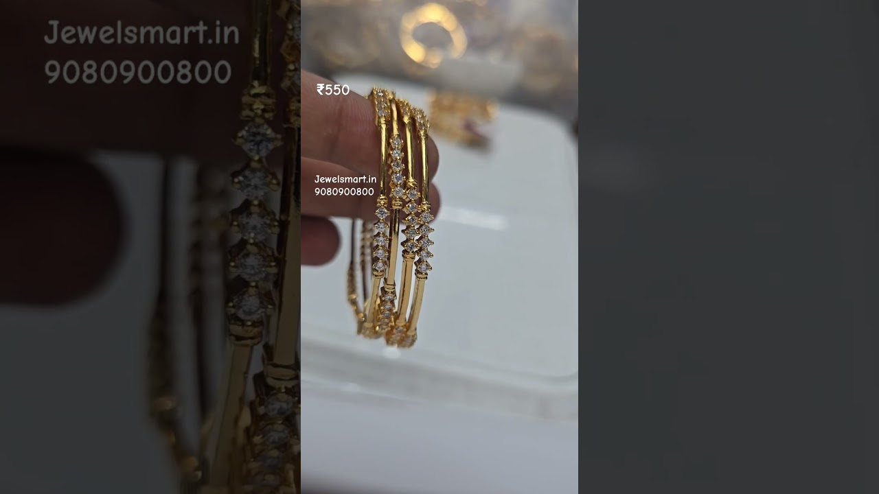 LUXURY MEETS AFFORDABILITY! ✨ Diamond Catalogue Inspired Gold Plated Bangles with CZ Stones #bangles