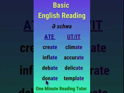 Secret Schwa Sound of the ATE Suffix - Basic English Reading #readingenglish #americanaccent