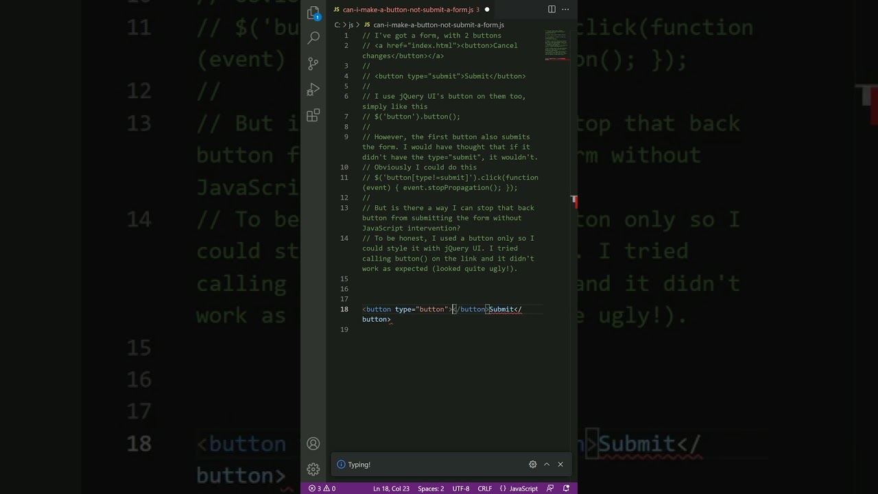 javascript - Can I make a button not submit a form?