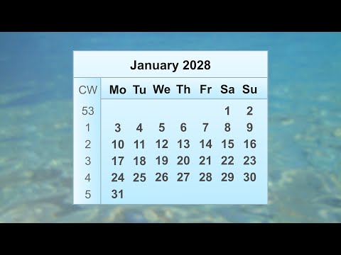 January 2028 Calendar