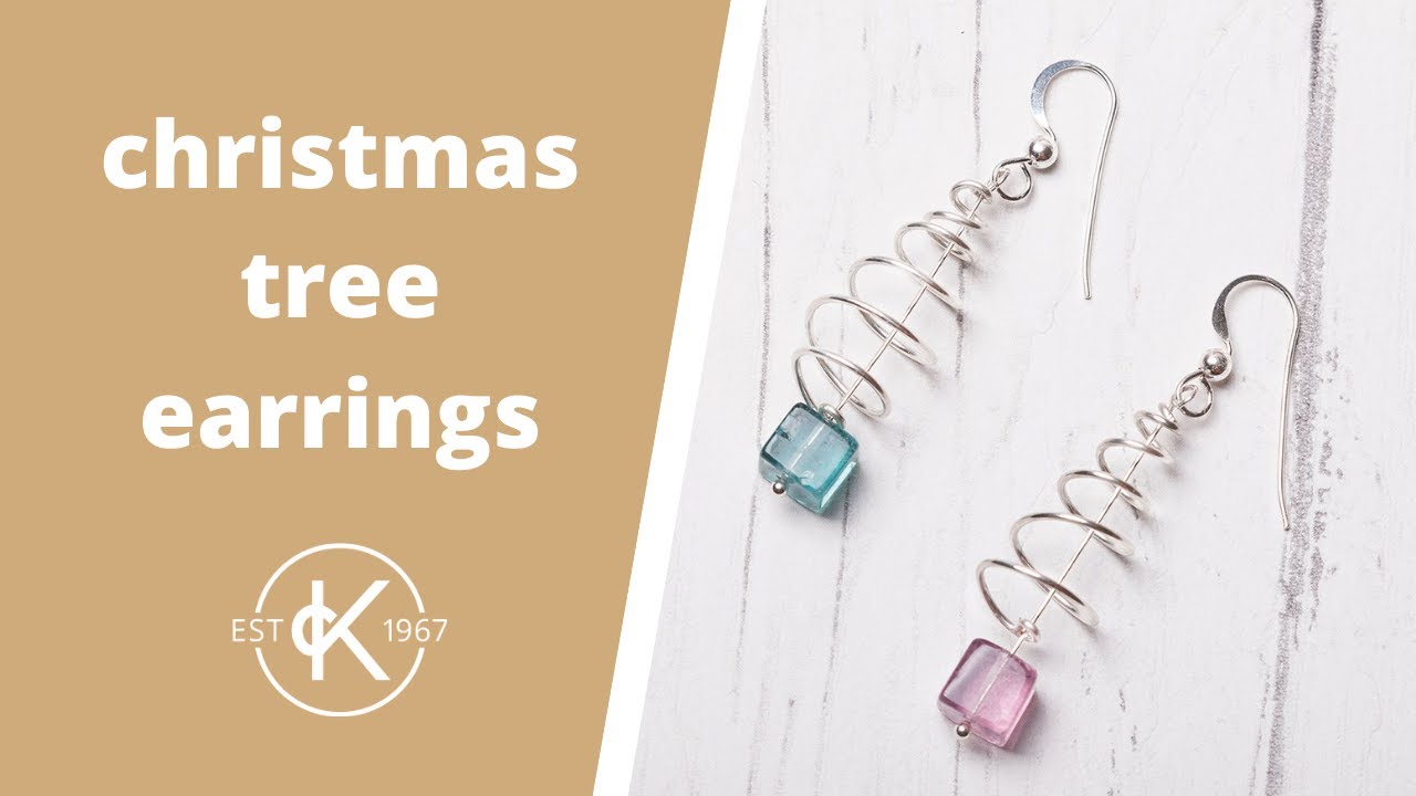 Wire Wrapped Christmas Tree Earrings Tutorial | Kernowcraft