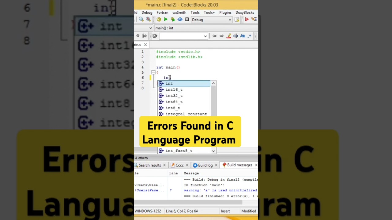Errors Found in C Program #codingtutorial #coding #clanguage #clanguageforbeginners#code