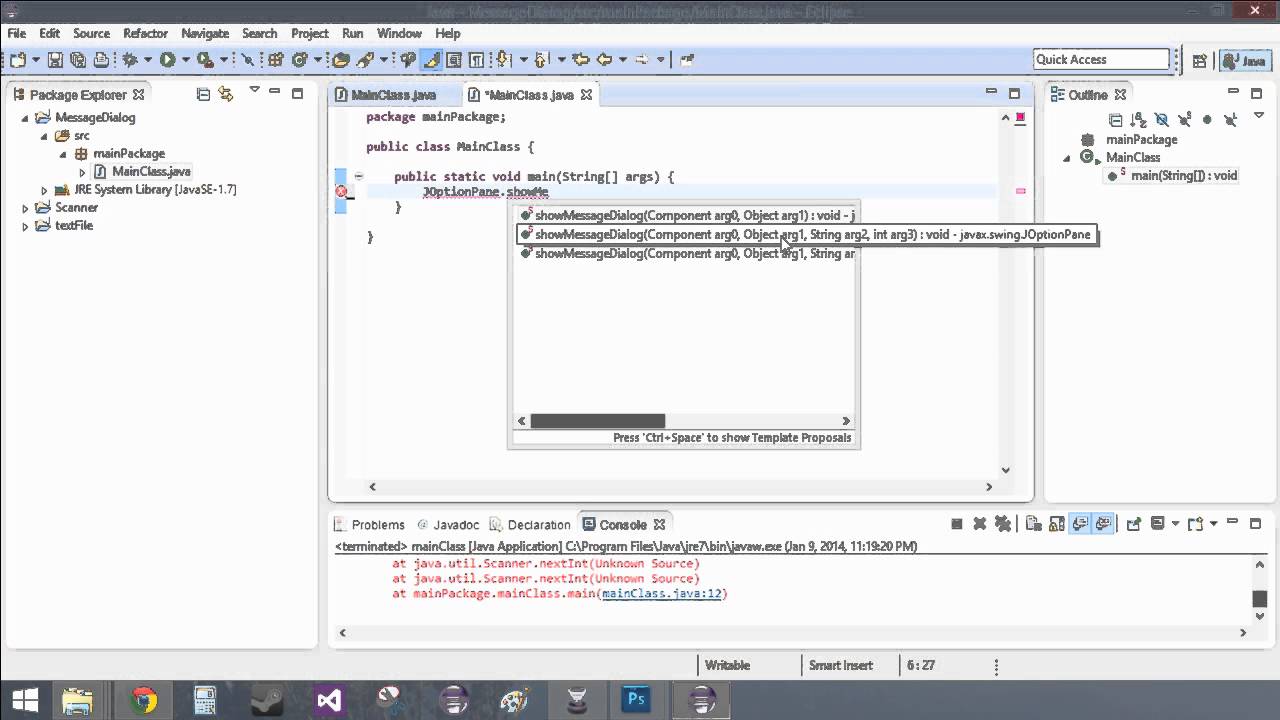 6.1 Pop-up Message (Java Code)