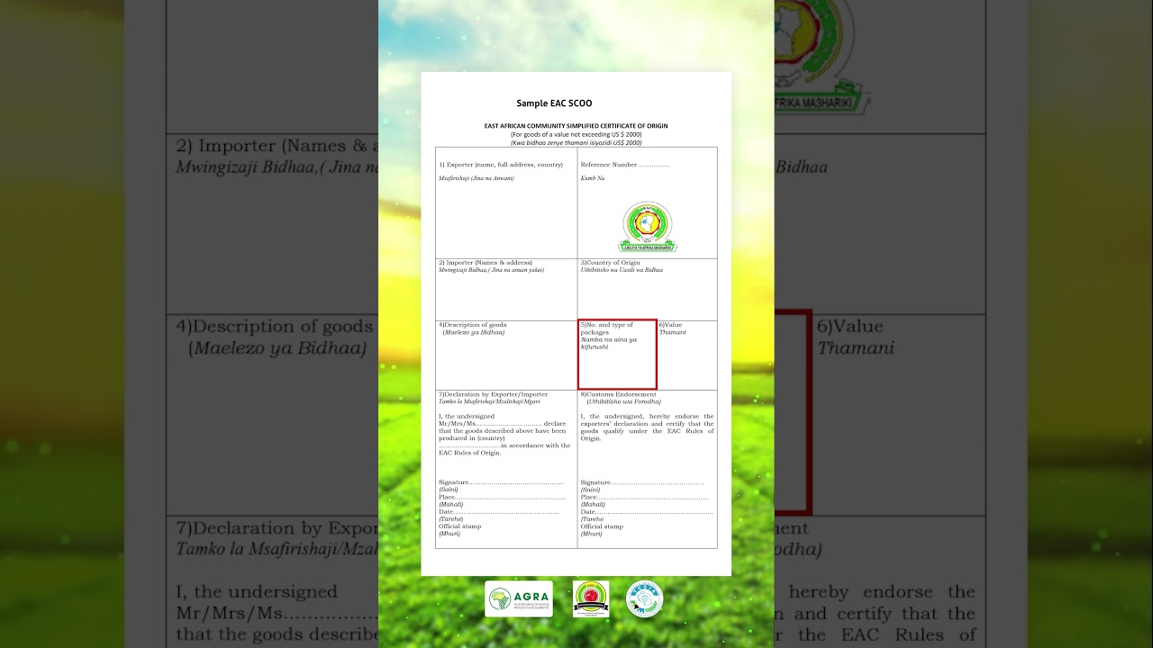 How to Fill EAC Simplified Certificate of Origin