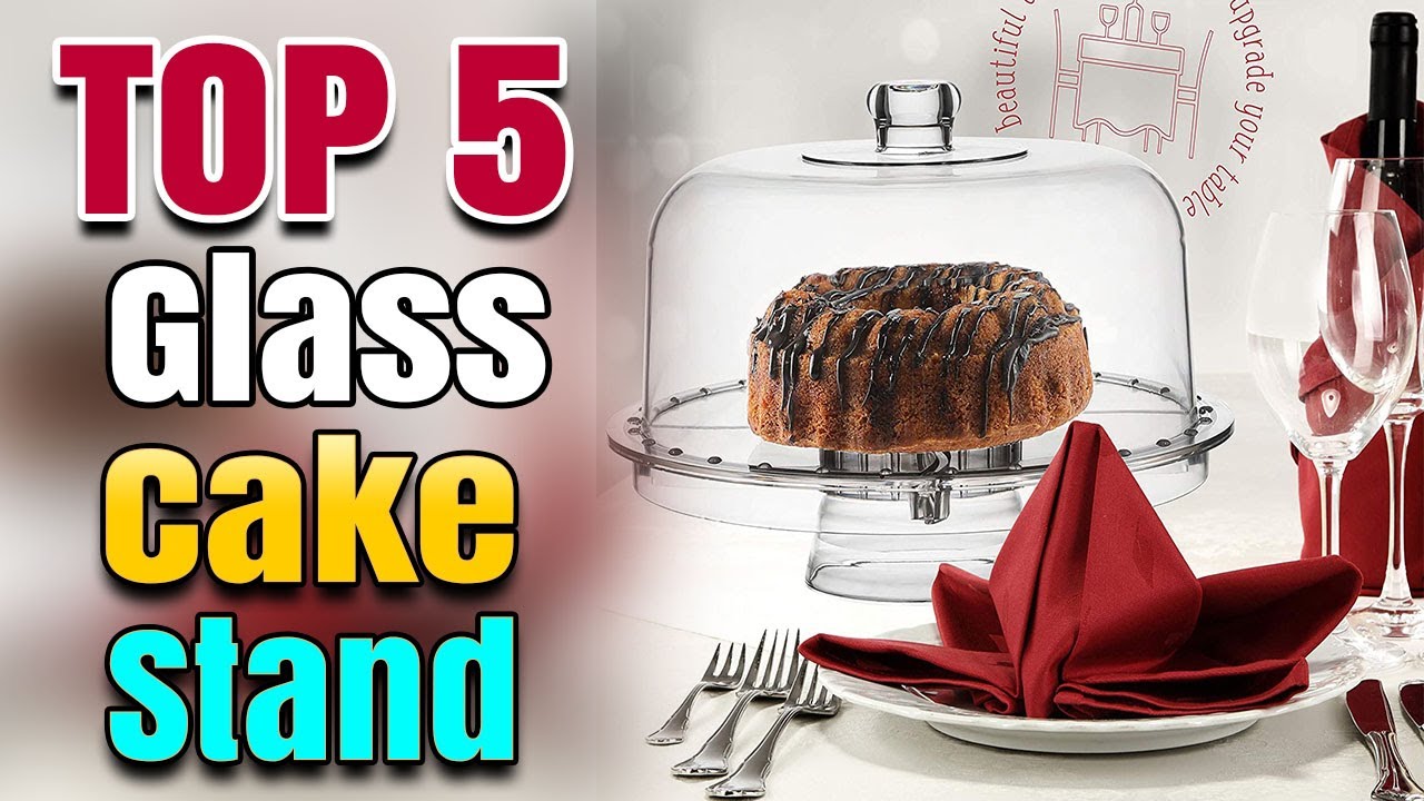 Glass Cake Stand With Dome Large
