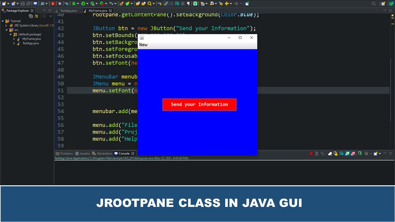 Java GUI Tutorial #68 - JRootPane Class In Java GUI Swing