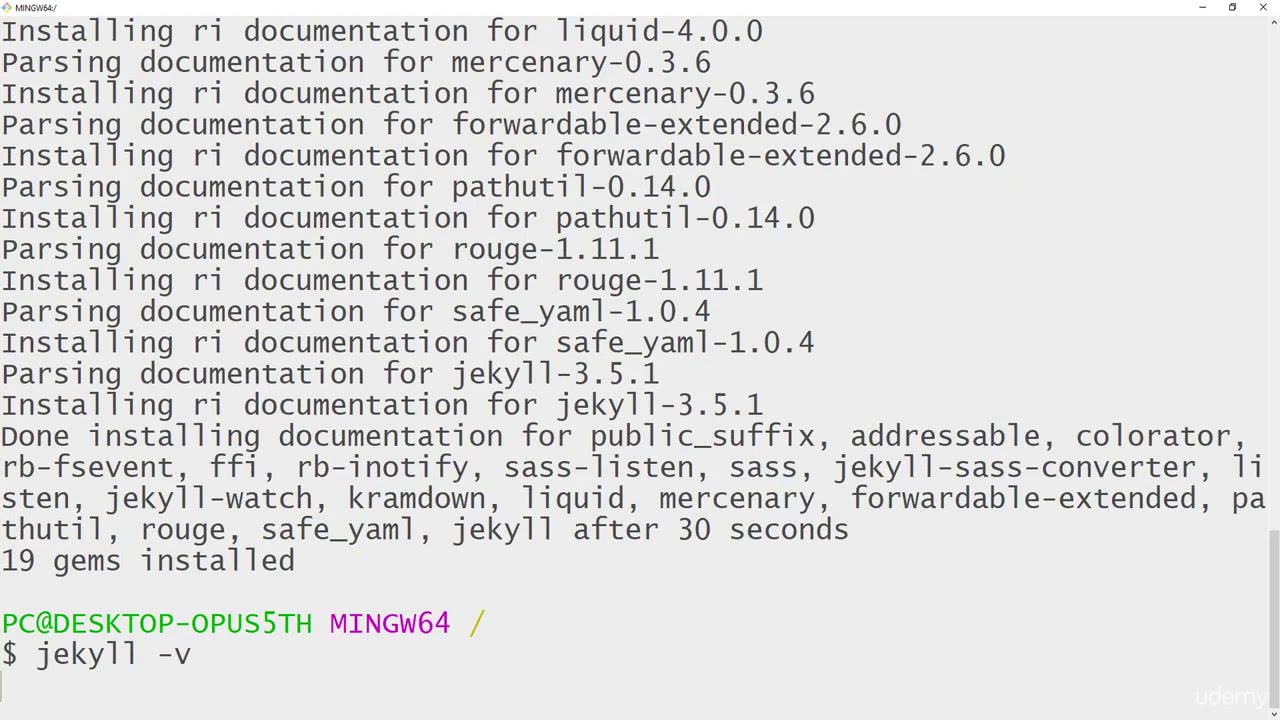 1  Installing Ruby and Jekyll