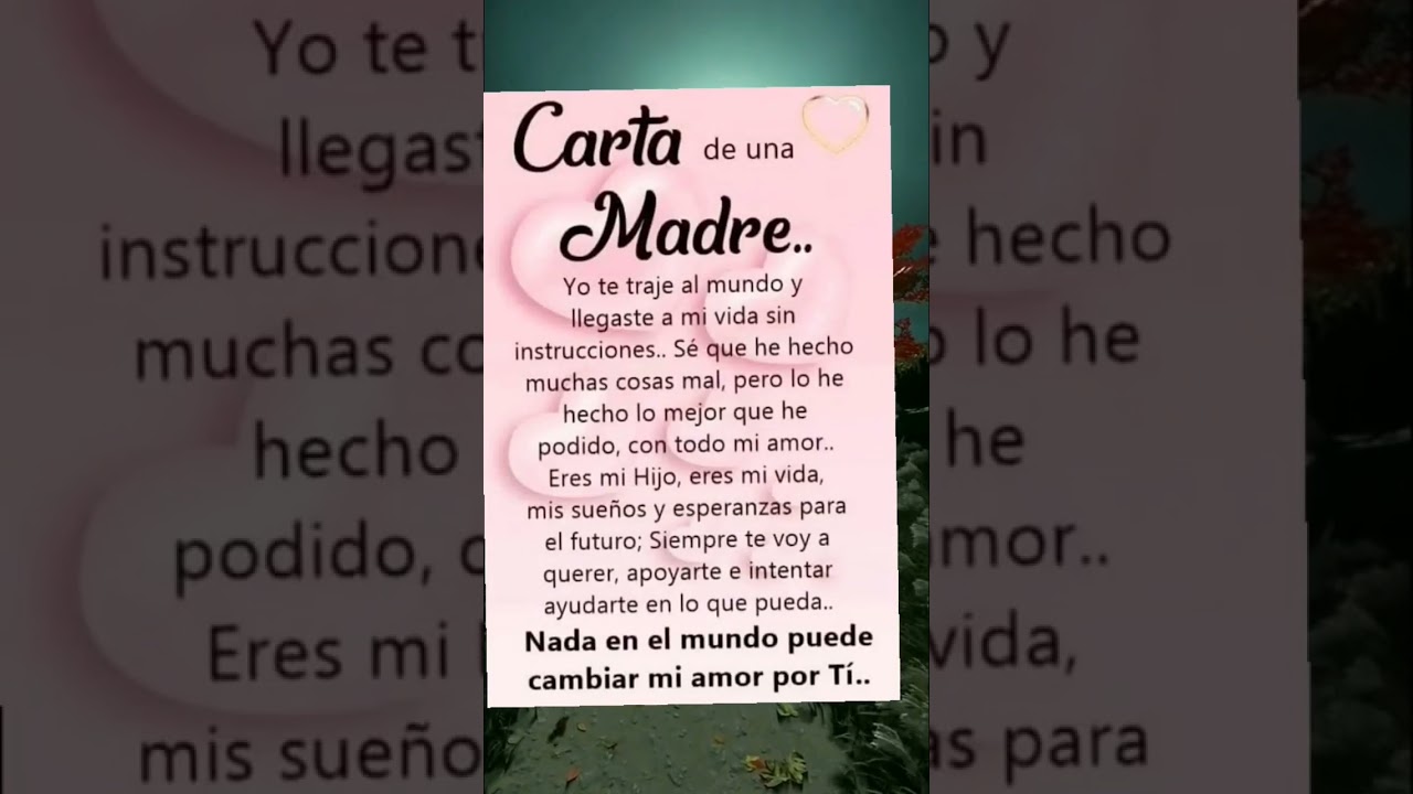 carta de una madre