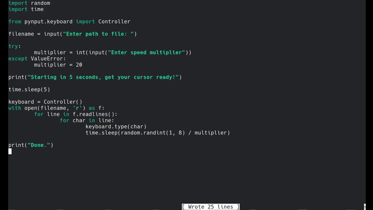 Coding an AUTOTYPER in PYTHON!