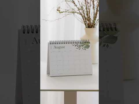 Flip Through the 18-Month Cabbrix Mini Desk Calendar โ Elegant Greenery Design #shorts #calendar2025