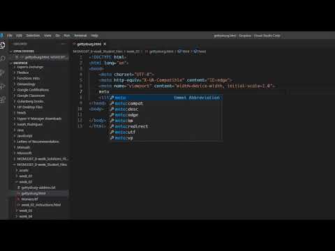 Create new HTML files in Visual Studio Code