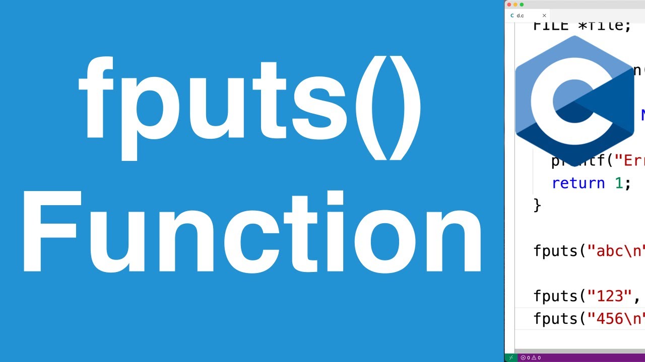 fputs() Function | C Programming Tutorial