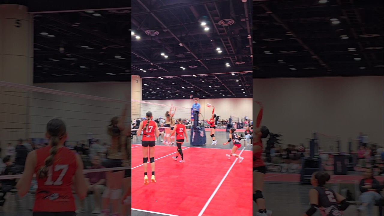 ⚡️ BOOM! Maria Crushes Spike for Shank Out of Bounds! #rightsidehitter