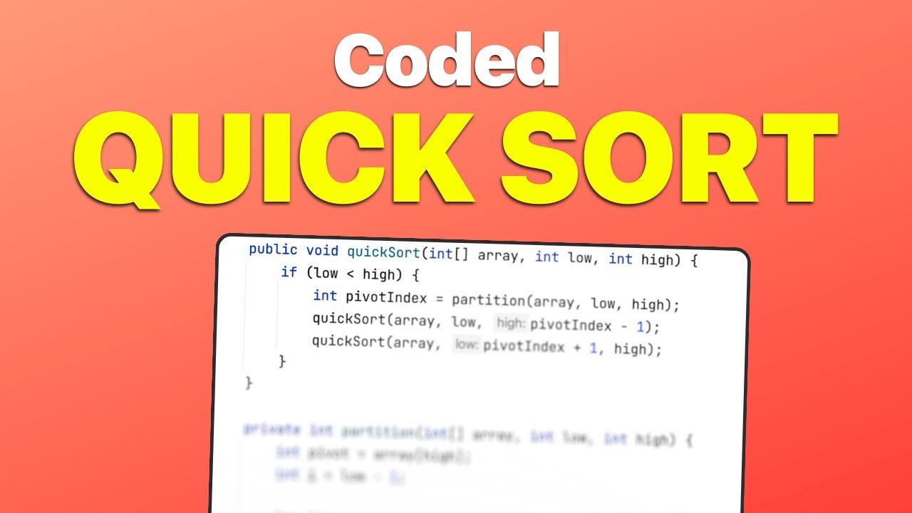 Code QUICK SORT in JAVA