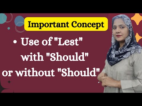 Use of Lest with "Should" or without "Should" - Important Concept