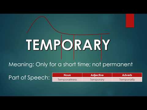 TALK: Academic Word of the Week - Temporary