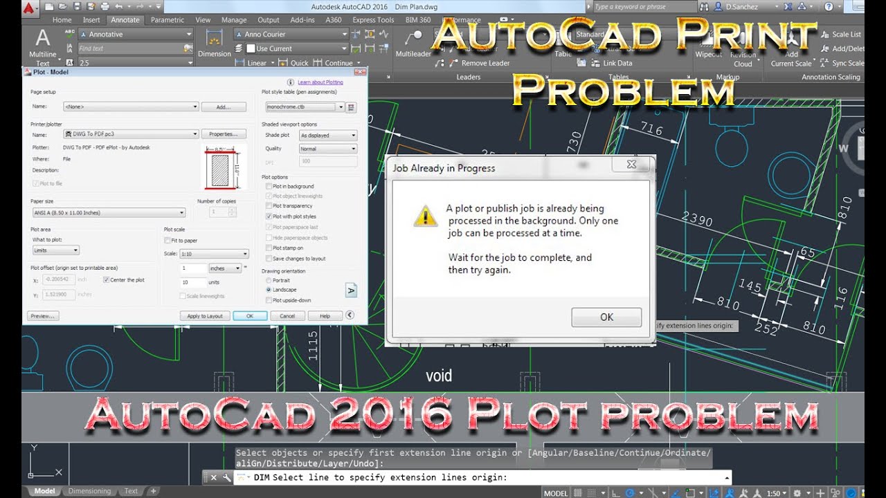 Print or Plot problem in AutoCad. Can't print in autocad