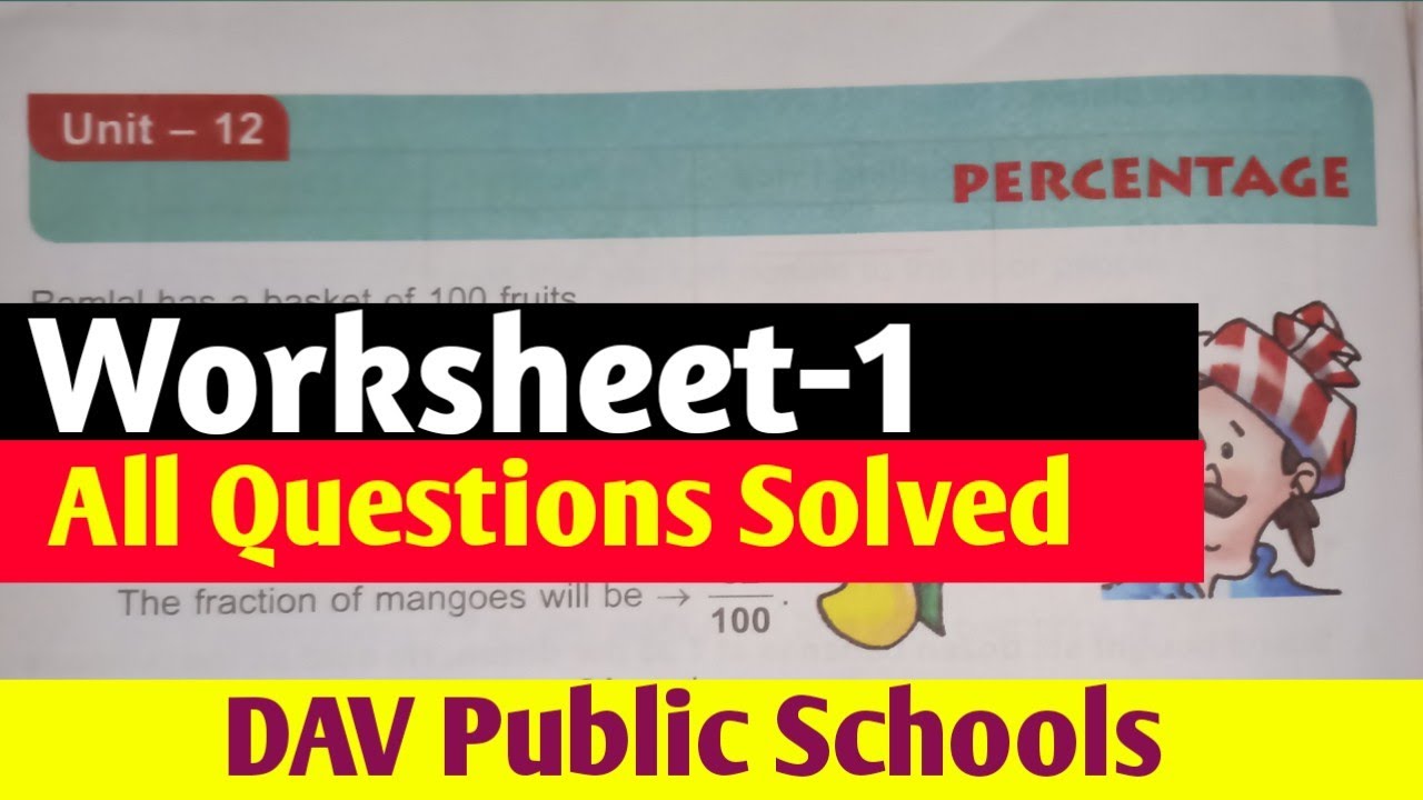 ||DAV Class 5 Maths Chapter-12 Percentage Worksheet-1 Solution|DAV Class 5 Maths|Study With Deep|