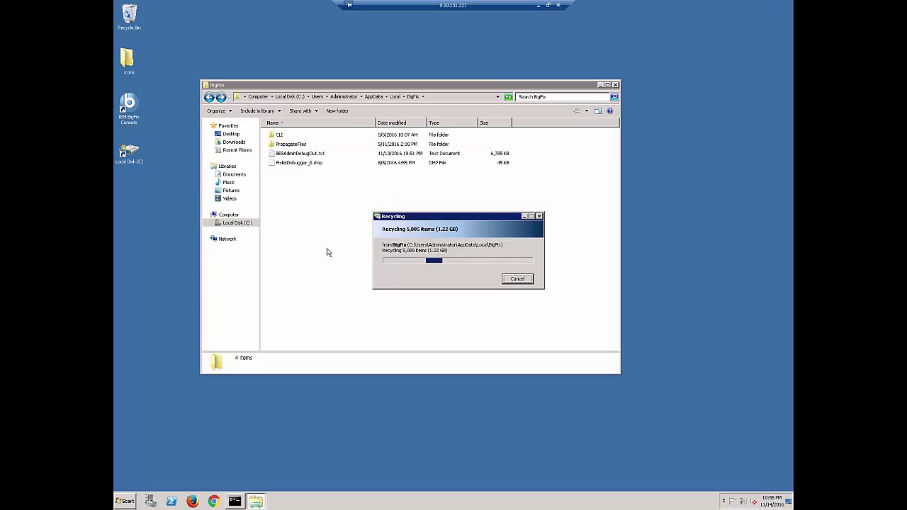 Clearing the IBM BigFix Console Cache
