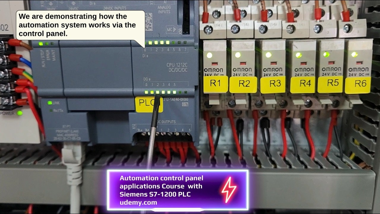 👍Automation Panel Applications Course with Siemens S7-1200 PLC is available on UDEMY.com