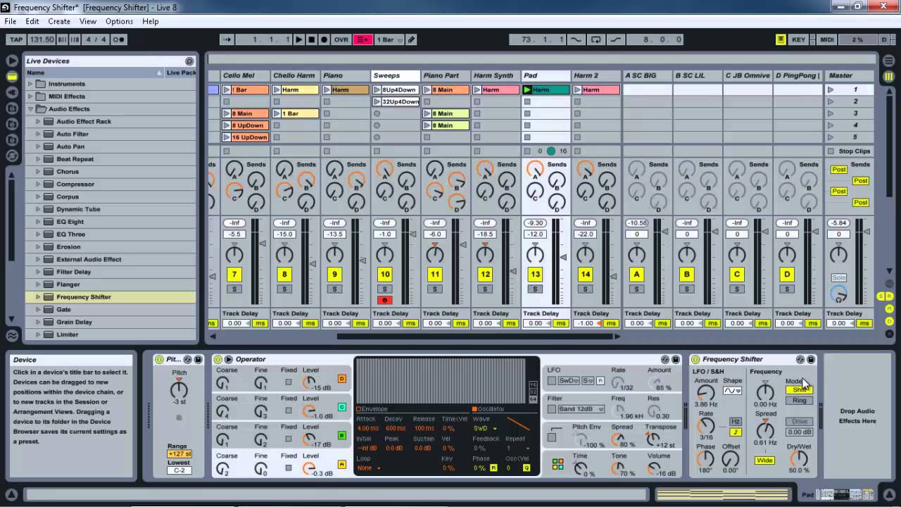 Frequency Shifter Effect Ableton Live Tutorial - Ableton Production Tutorials.com