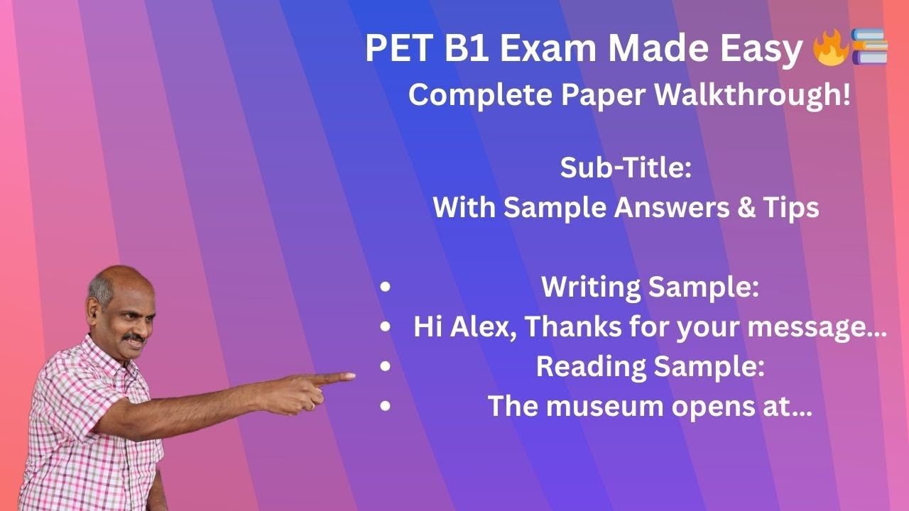 🎓 B1 PET Exam Paper Walkthrough 🔍 | Cambridge English Made Easy!
