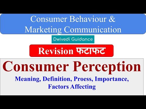 Consumer Perception, Meaning, Definition, Process, Consumer Behaviour and marketing communication