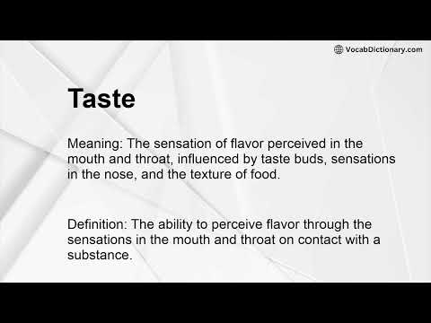 Taste Meaning
