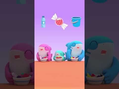 Baby Shark does Fun Challenges with his Siblings! 🍬 We let him win ❤️🦈 #Shorts