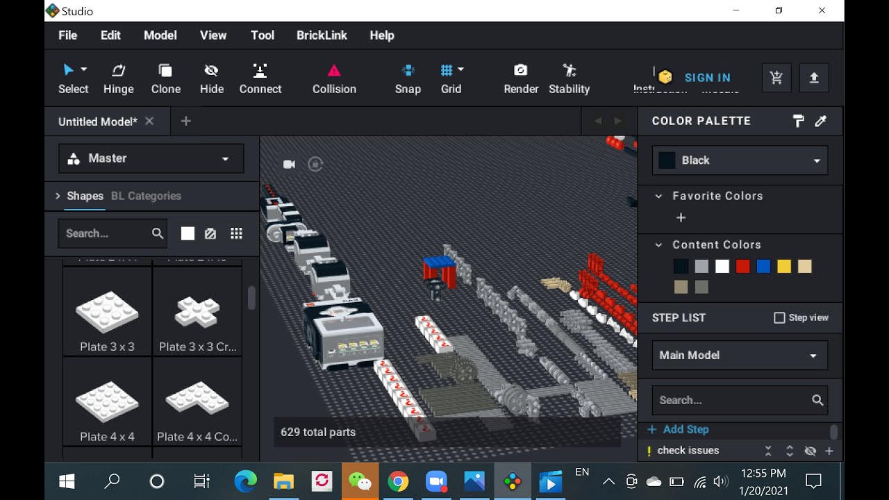 Using Studio 2.0 LEGO CAD