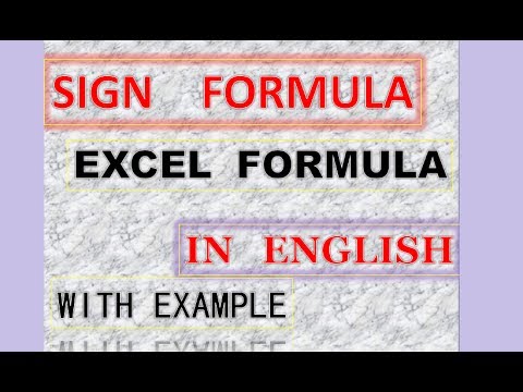 “SIGN” Excel Formula (In English With Complete Details) Very Rare Excel Formula