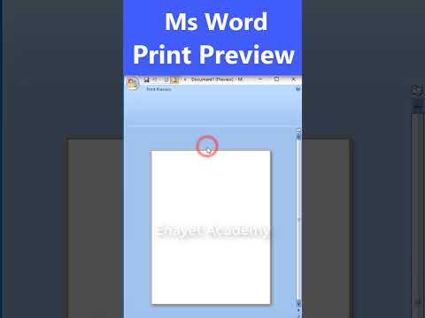 Print Preview in Ms Word