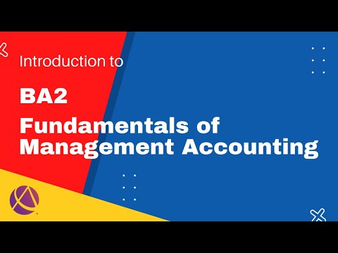 Introduction to BA2 Fundamentals of Management Accounting | cimaselfstudy.com | CIMA