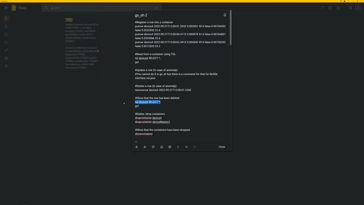 GridDB 101: Chapter 3 -- CRUD via CLI