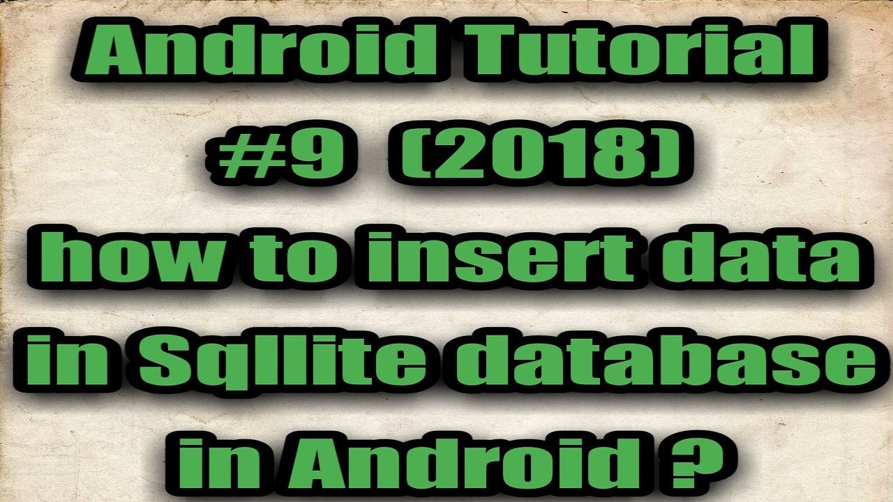 Insert Data In Sqlite Database In Android