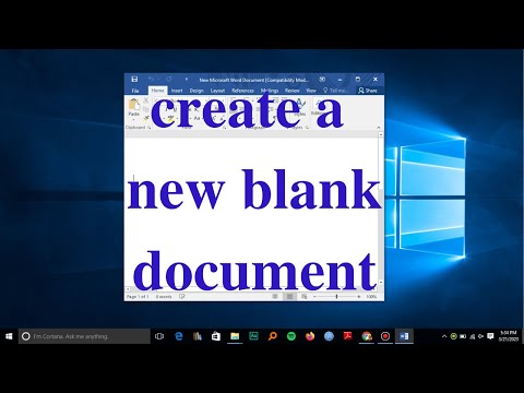 To create a new blank document