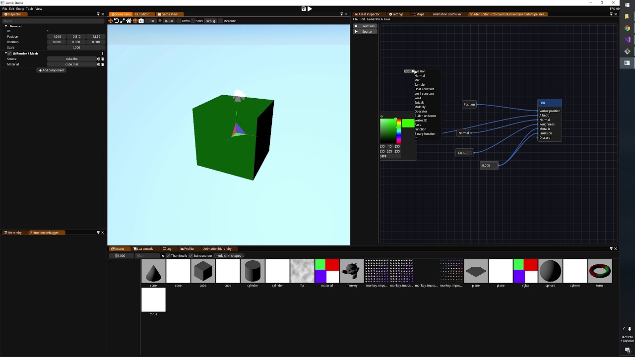 Visual shader editor in Lumix Engine