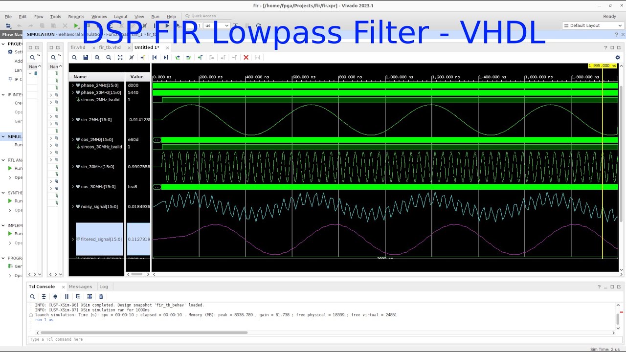 FPGA 24 - DSP FIR Lowpass Filter with VHDL