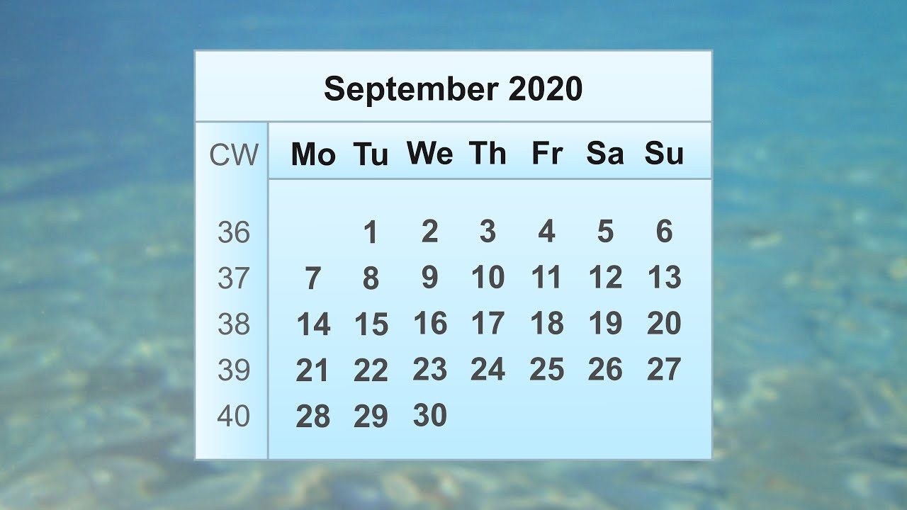 September 2020 Calendar