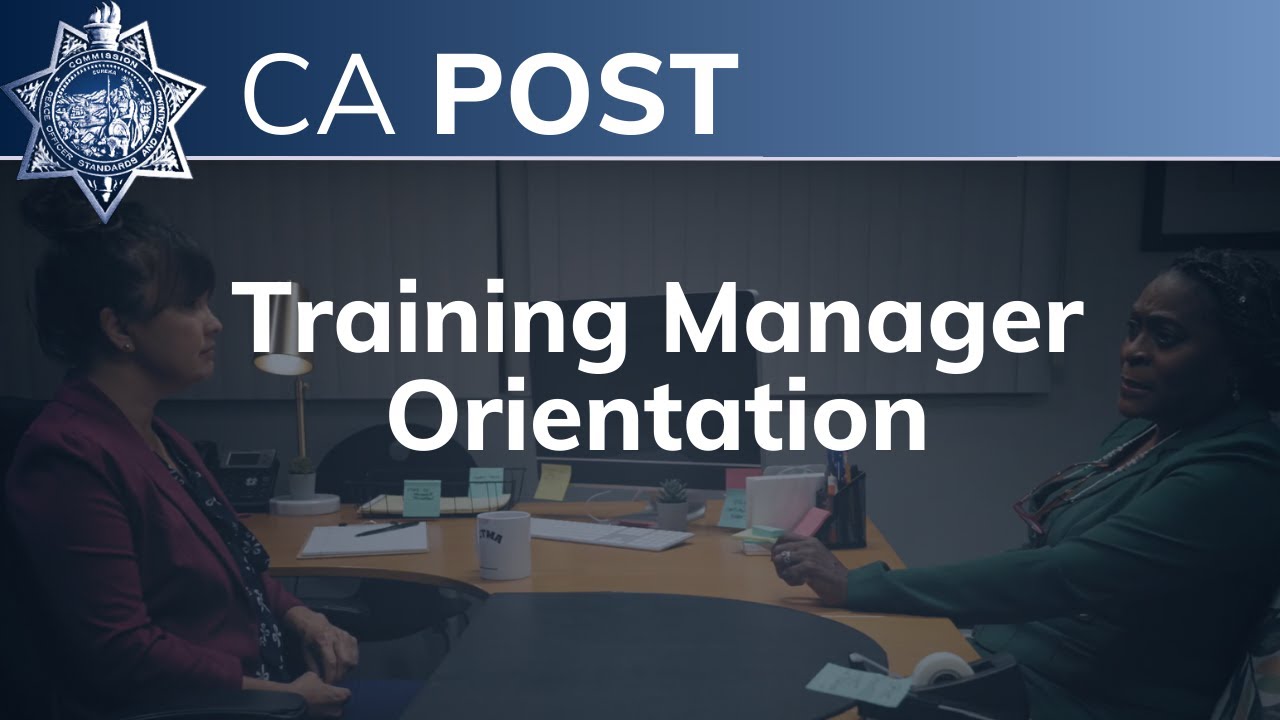Training Manager Orientation