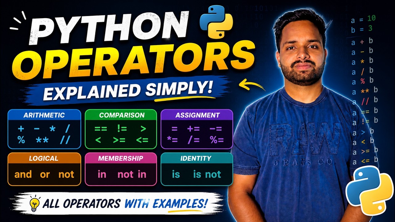 Python Operators Explained in Hindi | Arithmetic, Comparison, Logical, Assignment