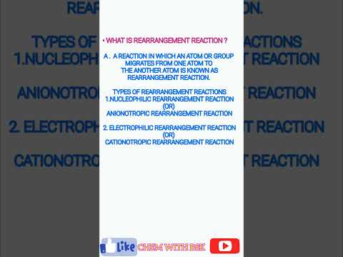 What is Rearrangement Reaction? @Chem with BSK #chemistry #shorts #exam #chemistryshorts #reactions